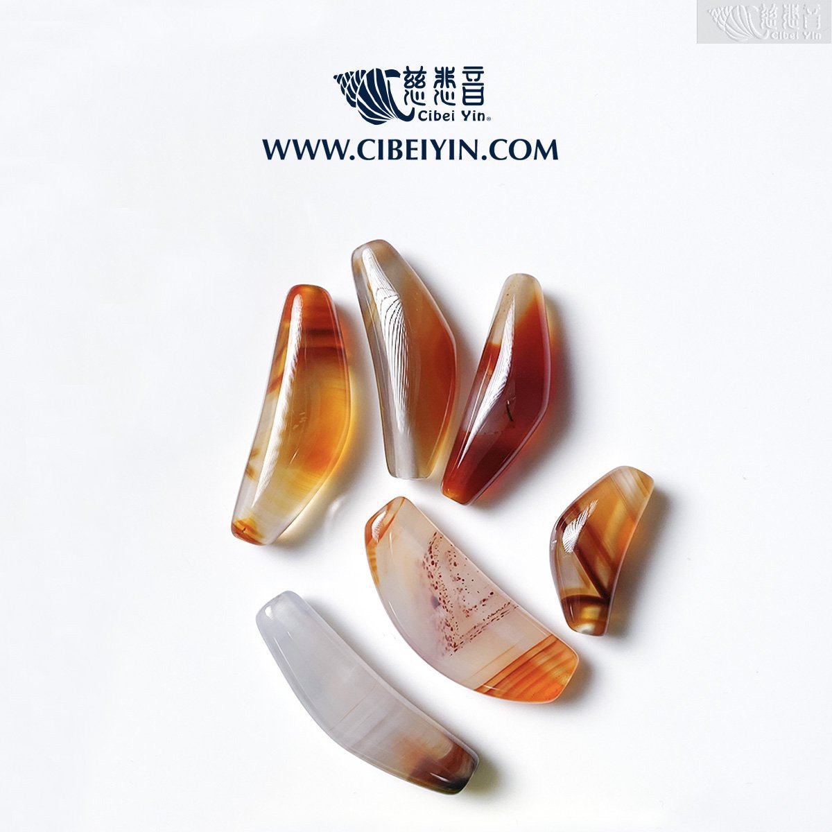 Horn-Shaped Dzi Bead (Natural Red Sardonyx) - b1 CiBeiYin