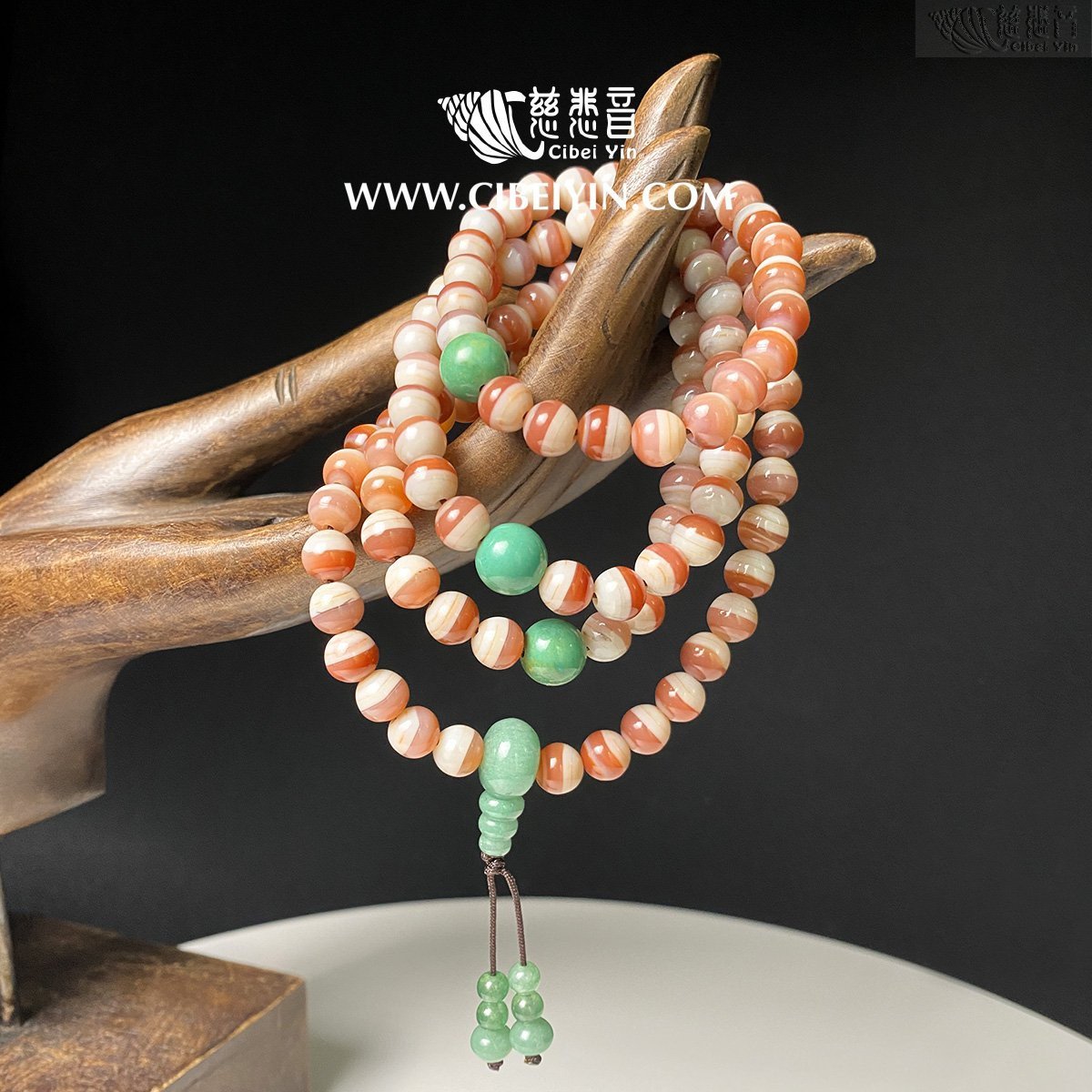 Natural Agate Medicine Buddha 108 Prayer Beads 03-07 CiBeiYin