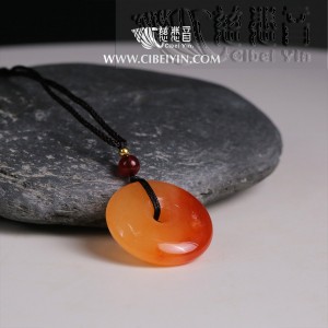 Red Golden Silk Jade Peace Pendant CiBeiYin